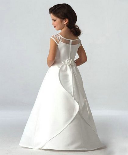 Girls Party Dresses Lace Ball Gown Floor Length Flower Girl