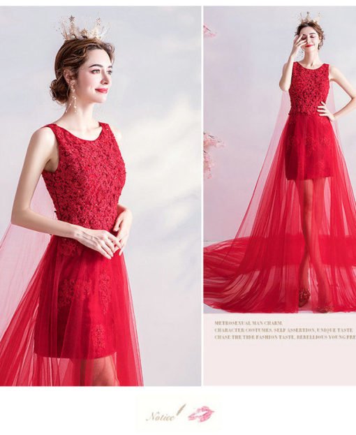 Simple Red Wedding Dress For Sale Sleeveless With Train